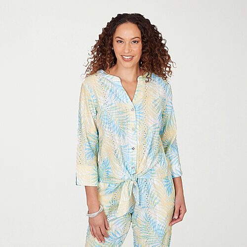 Click here for Hearts Of Palm Womens Split Crew Neck 3/4 Sleeve B... prices