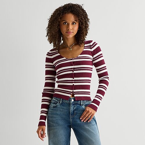 Click here for Arizona Womens Juniors Long Sleeve Button Cardigan... prices