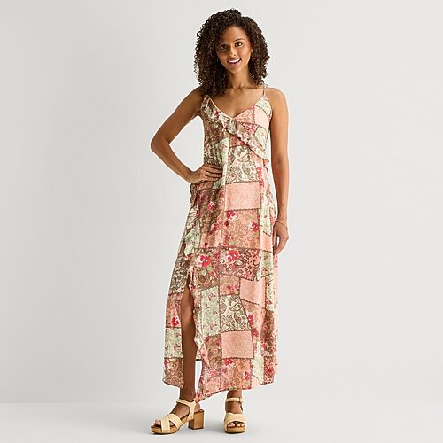 Click here for Arizona Womens Juniors Sleeveless Floral Midi Slip... prices