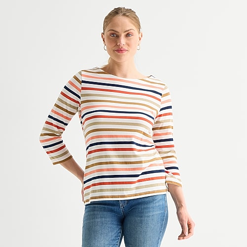 Click here for St. Johns Bay Womens Boat Neck Elbow Sleeve T-Shir... prices
