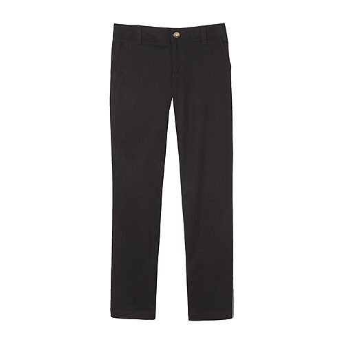 Big Girls Adjustable Waist Stretch Twill Straight Leg Pant - Black