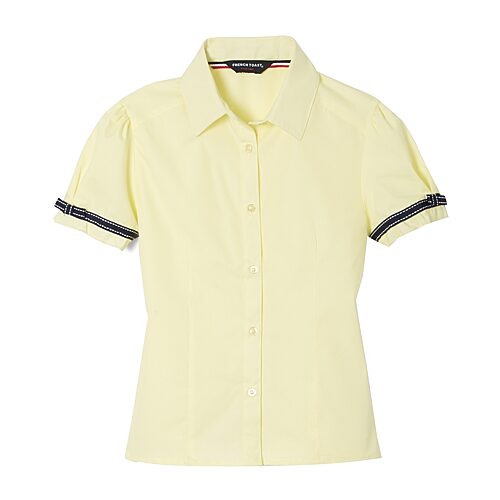 French Toast Little Girls Short Sleeve Ribbon Bow Blouse - Yellow