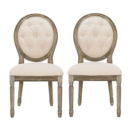 Click here for Claudius Side Chair (Set Of 2) - Beige/Rustic prices
