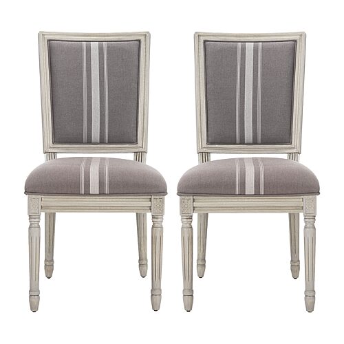 Buchanan Linen Upholstered Side Chair  One Size  Gray