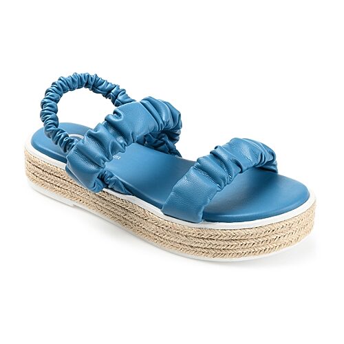 Journee Collection Womens Knowles Platform Espadrille Sandals - Blue