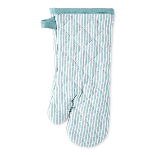 Click here for Cooks Stripe Oven Mitt  One Size  Blue prices