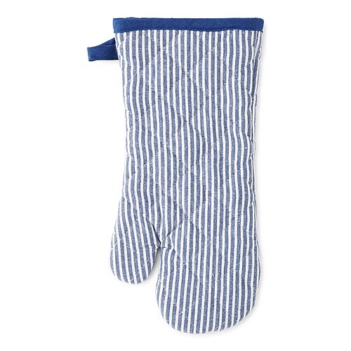 Click here for Cooks Stripe Oven Mitt  One Size  Blue prices