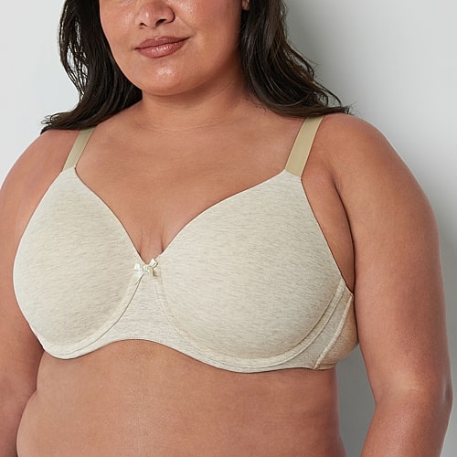 Ambrielle Cotton Full Coverage Underwire Bra  Ddd  Brown