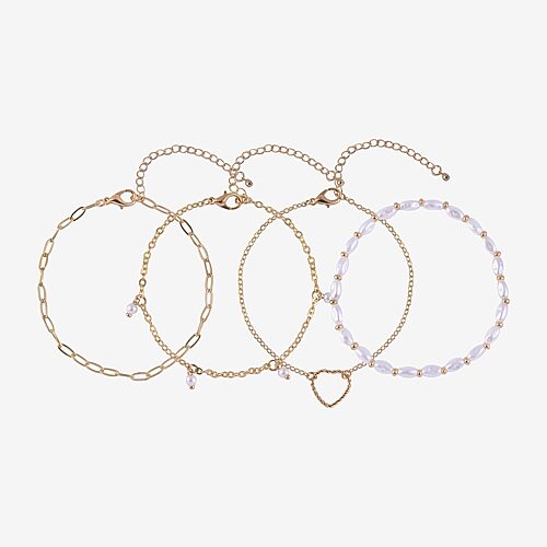 Arizona Gold Tone Womens 4-pc. Bracelet Set  One Size  Yellow