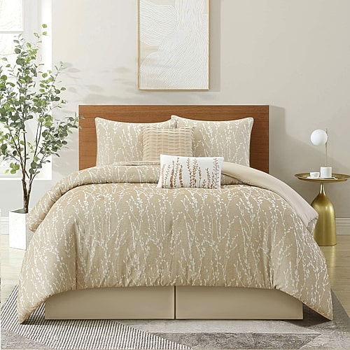 Stratford Park Lileas 6-pc. Floral Lightweight Comforter Set  One Size  Beige