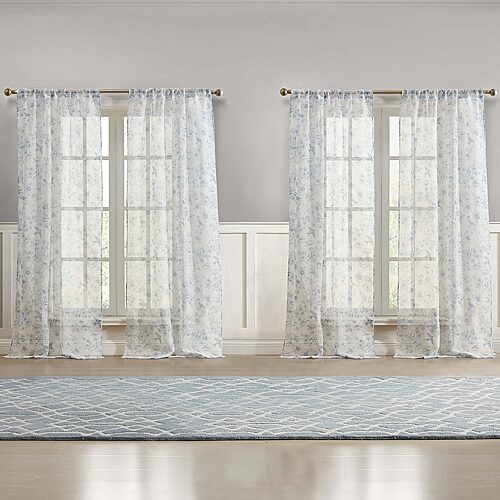 Click here for Laura Ashley Barnette Rod Pocket Sheer Set of 4 Cu... prices