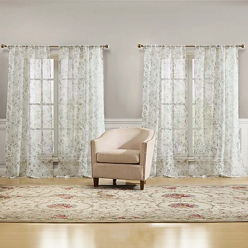 Click here for Laura Ashley Barnette Rod Pocket Sheer Set of 4 Cu... prices