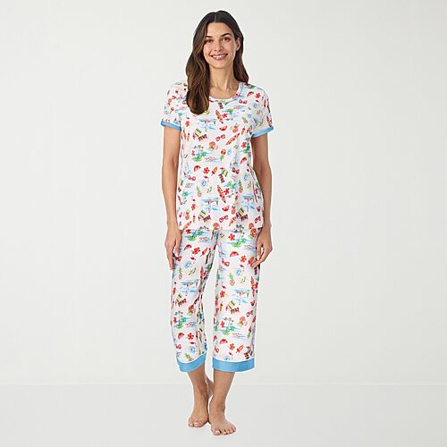 Click here for Cuddl Duds Womens Short Sleeve 2-pc. Pajama Set  L... prices