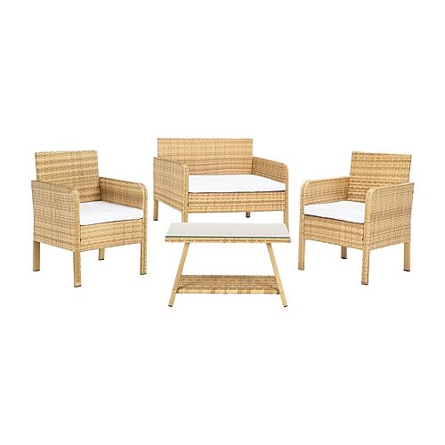 Click here for Aboka 4PC Outdoor Living Set - Natural/white prices