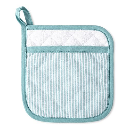 Click here for Cooks Chambray Stripe Pot Holder  One Size  Blue prices