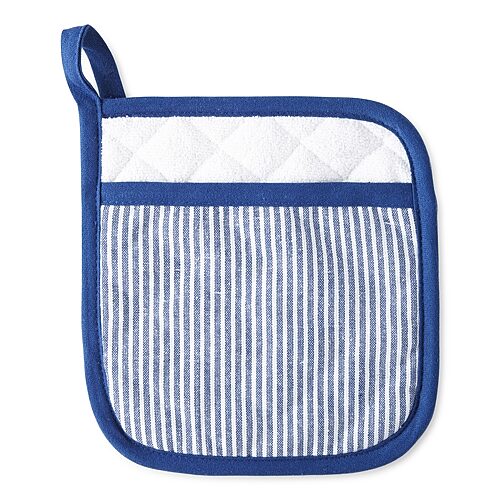 Click here for Cooks Chambray Stripe Pot Holder  One Size  Blue prices