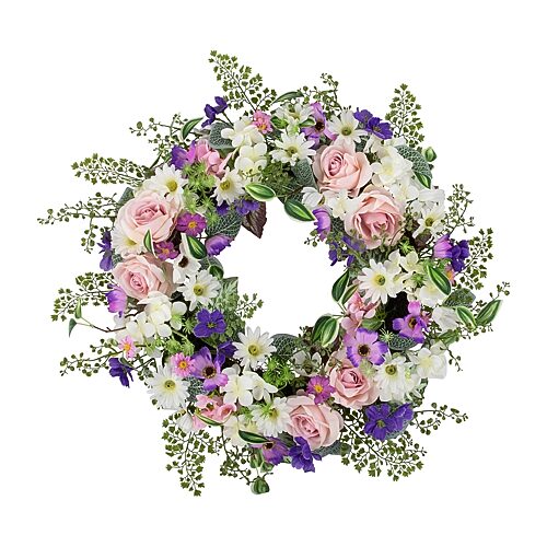 Click here for Northlight 24in Mixed Floral Fern Wreath  One Size... prices