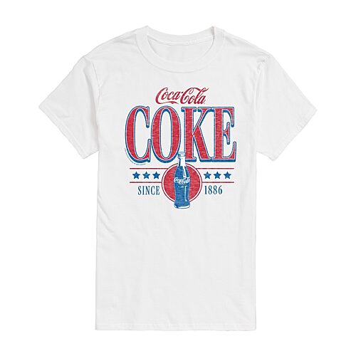 Airwaves Mens Coca-Cola 90s Collegiate Design Short-Sleeve Graphic T-Shirt - White