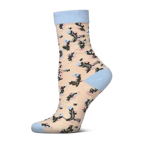 Click here for MeMoi Womens Flowing Floral Sheer Crew Socks - Dus... prices