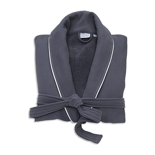 Click here for Linum Home Waffle Terry Bath Robe with Satin Piped... prices