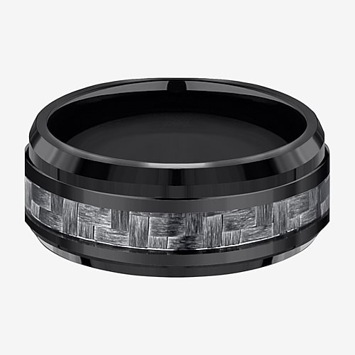 Click here for Mens Comfort Fit 9mm Black Titanium Inlay Wedding... prices