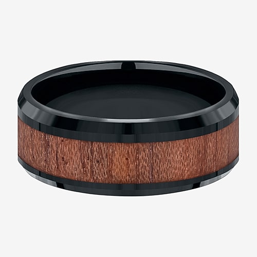 Click here for Mens Comfort Fit 8mm Black Cobalt with Rosewood In... prices
