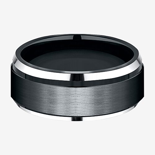Click here for Mens 9mm Black Cobalt Wedding Band  9  Black prices