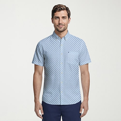 Click here for IZOD Breeze Mens Short Sleeve Athletic Fit Button-... prices
