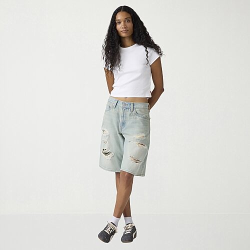 Click here for Levis Womens Mid Rise Baggy Shorts - Que Pasa 94 prices
