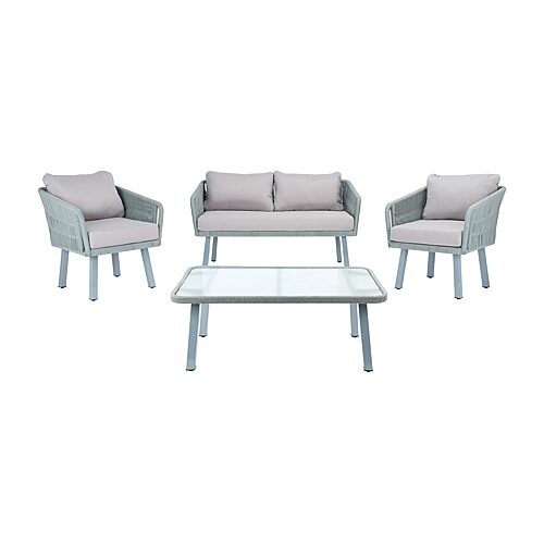 Click here for Kerson 4PC Rope Living Set - Grey prices