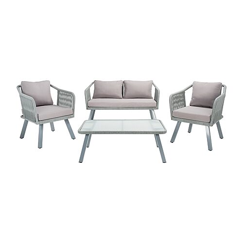 Click here for Torsla 4PC Rope Living Set - Grey prices