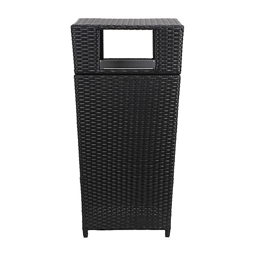 Click here for Wicker Patio Trash Cans  One Size  Black prices