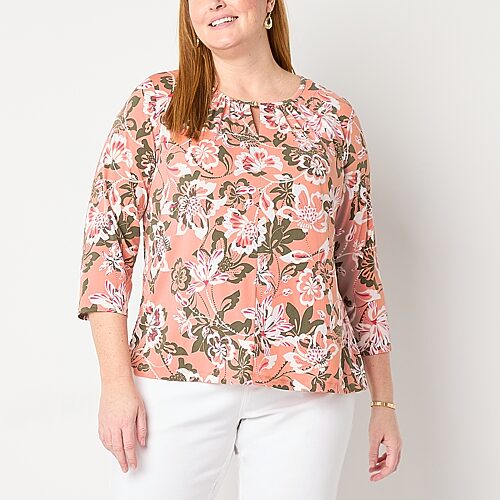 Click here for Liz Claiborne Womens Plus Keyhole Neck 3/4 Sleeve... prices