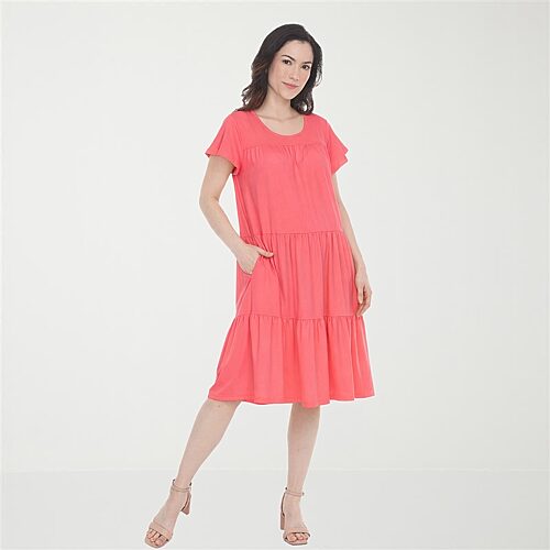 Click here for White Mark Ruffle Tiered Womens Scoop Neck Short S... prices