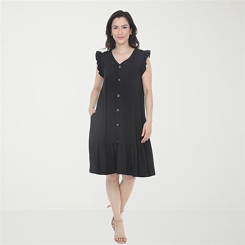 Click here for White Mark Button Front Womens Short Sleeve Swing... prices