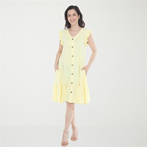 Click here for White Mark Button Front Womens Short Sleeve Swing... prices