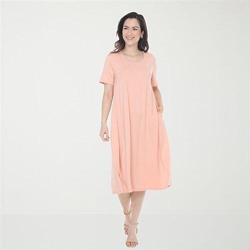Click here for White Mark Womens Short Sleeve Midi T-Shirt Dress... prices