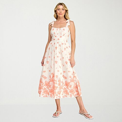 Click here for Trixxi Womens Midi Straight Neck Sleeveless Floral... prices