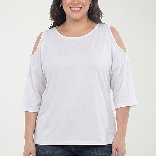 Click here for White Mark Plus Size Casual Cold Shoulder Pullover... prices