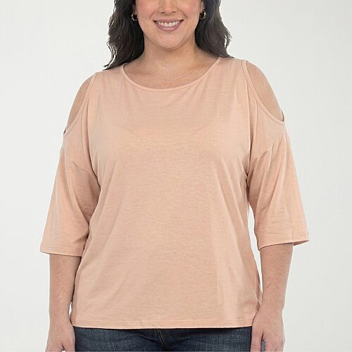 Click here for White Mark Plus Size Casual Cold Shoulder Pullover... prices