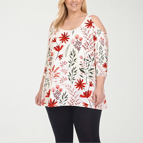Click here for White Mark Plus Size Printed Relaxed-Fit Tunic Top... prices