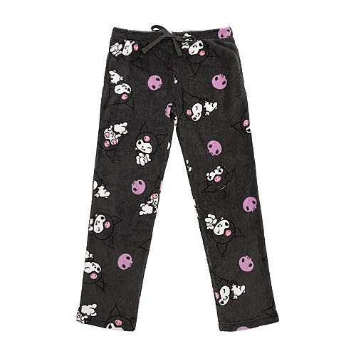 Click here for Womens Plush Kuromi Pajama Pants  Medium  Black prices