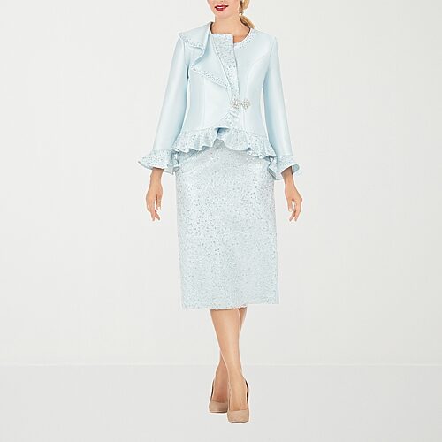 Click here for Giovanna Collection 2-pc. Skirt Suit  12  Blue prices