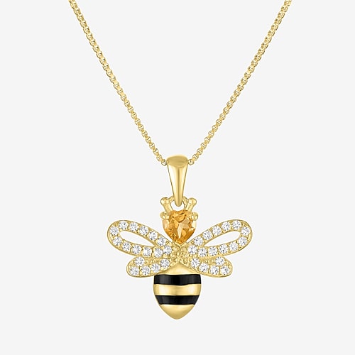 Click here for Womens Genuine Yellow Citrine 14K Gold Over Brass... prices