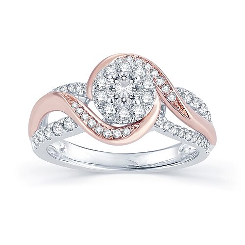 Click here for 3/4 CT.T.W. Natural Diamond 14K Two-Tone Gold Enga... prices