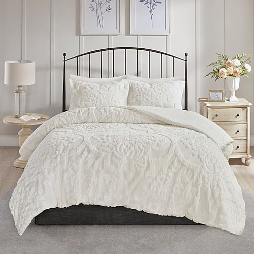 Click here for Madison Park Viola Damask 3-Pc. Comforter Set  Kin... prices