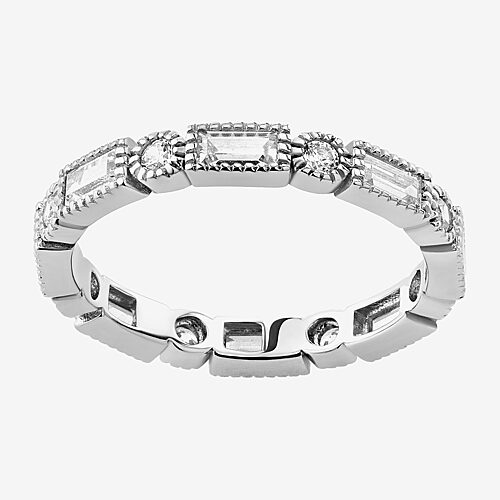 Click here for Womens Cubic Zirconia Sterling Silver Band  7  Sil... prices