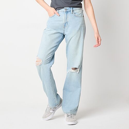 Arizona Womens Juniors High Rise Straight Leg Jean  2  Blue