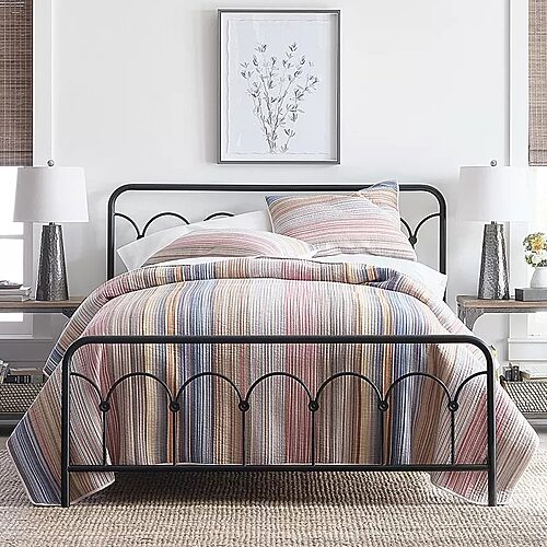 Click here for Hudson & Main Casen Stripes Bedspread  One Size  R... prices