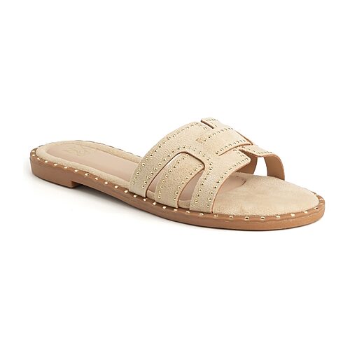 Click here for New York & Company Womens Zora Slides Sandals - Nu... prices